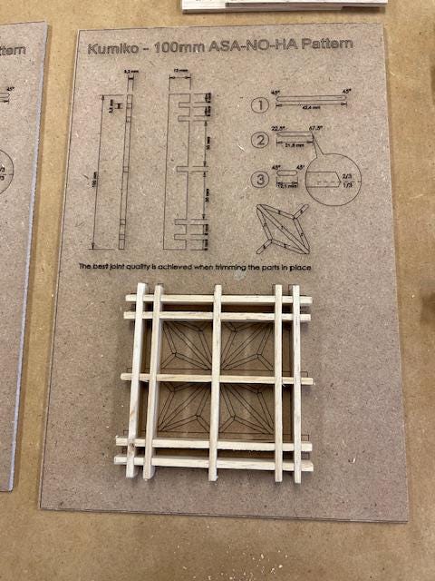 100mm Kumiko Asanoha DIY Plans - Full-scale Working Drawing and ...