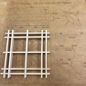 200mm Kumiko Asanoha DIY Plans - Full-scale Working Drawing and ...