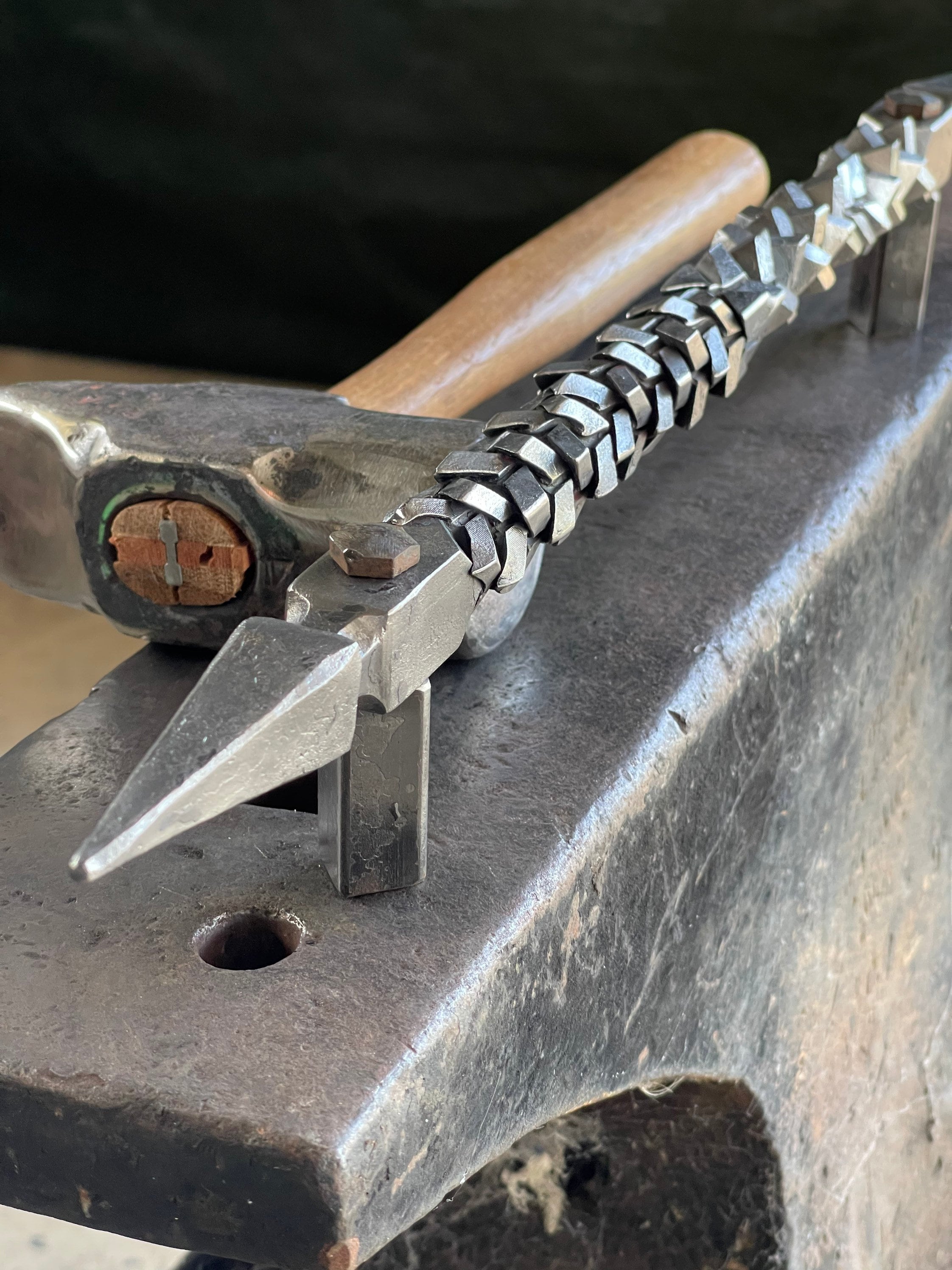 Large Dragon Scale Hand Forged Handle Blacksmith Rustic Medieval ...