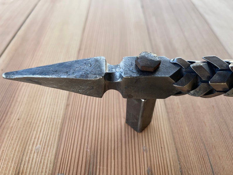 Large Dragon Scale Hand Forged Handle - Blacksmith Rustic Medieval ...