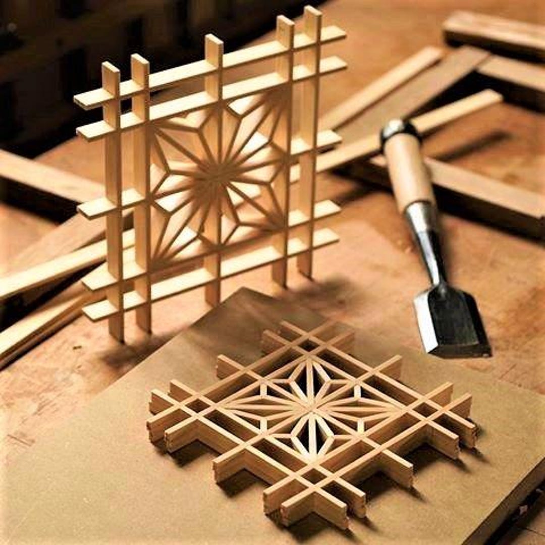 100mm Kumiko Asanoha DIY Plans - Full-scale Working Drawing and ...