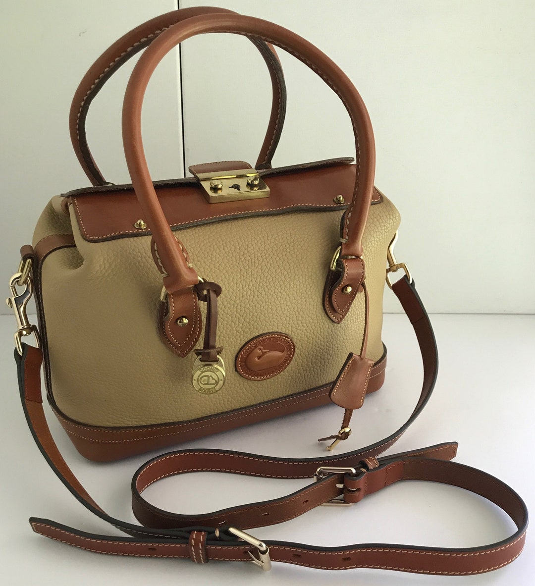 RARE DOONEY BOURKE Doctor's Bag Vintage 1980s A W L Wheat British Tan ...