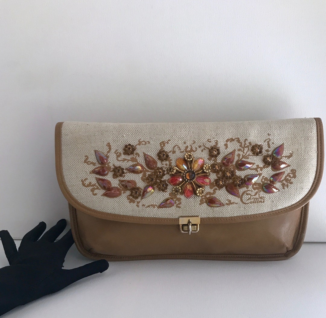 Vintage Enid COLLINS 1970s Texas Clutch Bag Mid Century Mod AUTUMN ...
