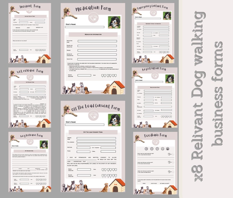 Dog Walking Business Forms. Dog Walker Business Forms. Dog Walking ...