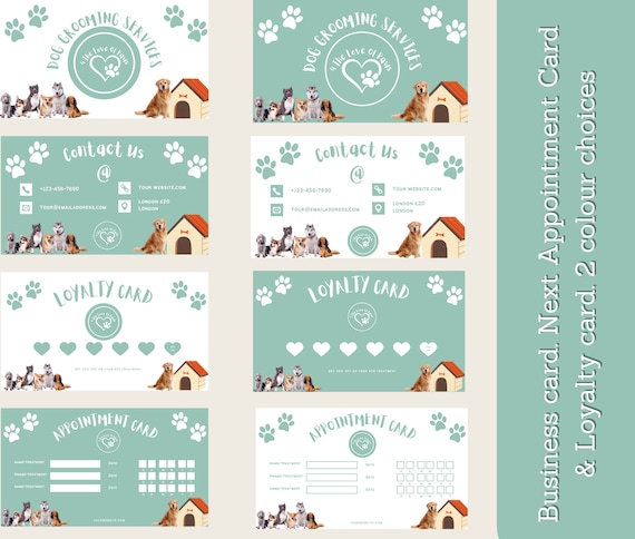 Dog Grooming Appointment Cards