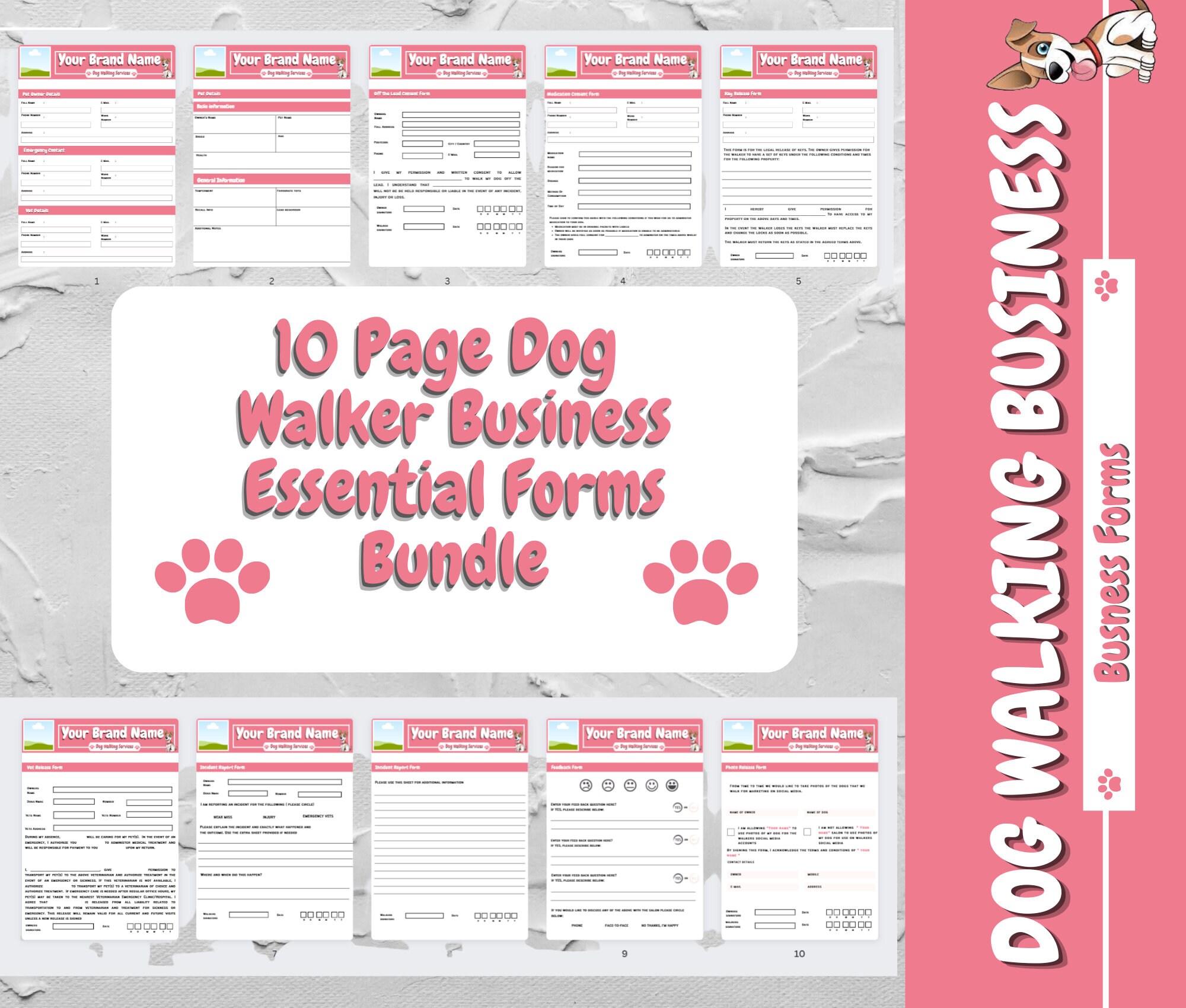 Dog Walking Business Forms. Dog Walker Business Forms. Vets Release ...