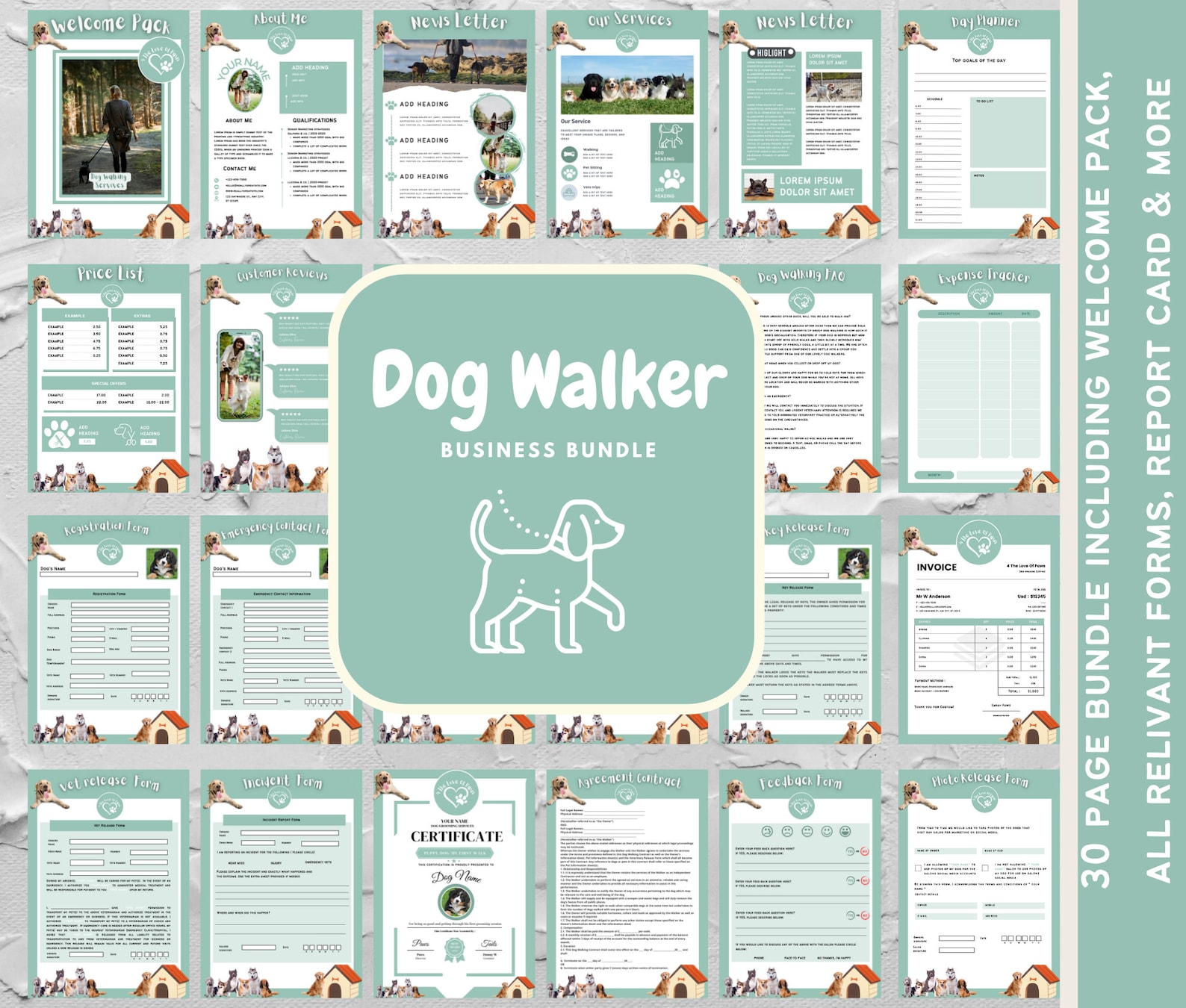 Dog Walking Business Forms. Dog Walker Business Forms. Dog Walking ...