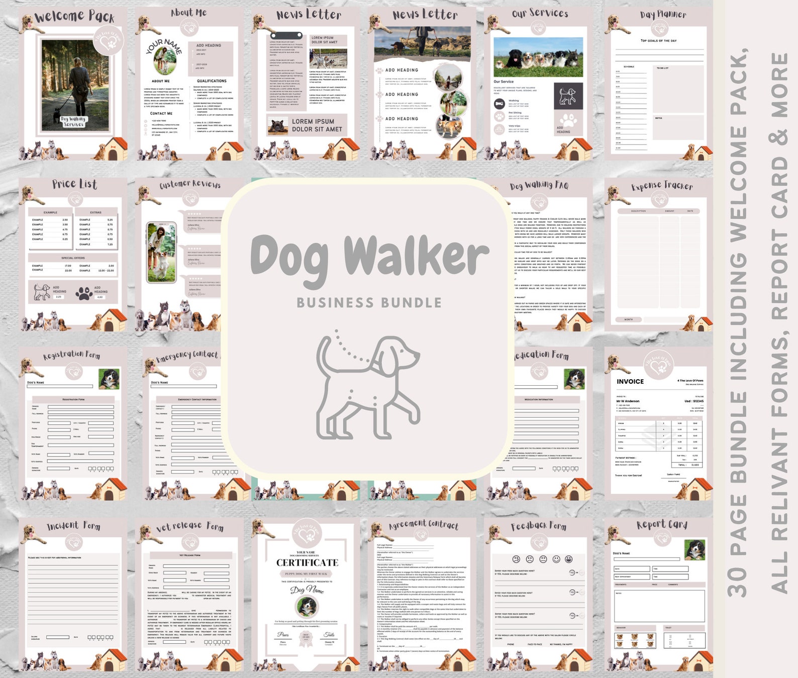 Dog Walking Business Forms. Dog Walker Business Forms. Dog Walking ...