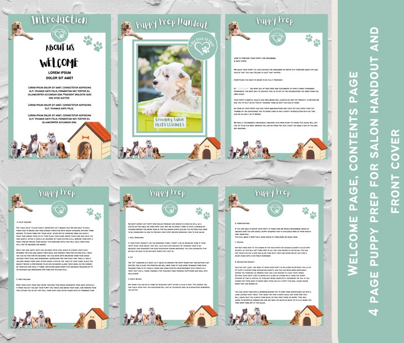 Dog Grooming Salon Welcome Pack. Dog Grooming Business Forms. Dog Salon ...