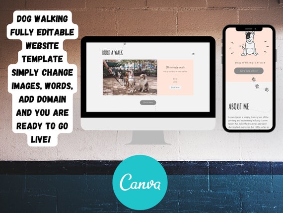 Dog Walking Website Template Dog Business Website Template | Etsy