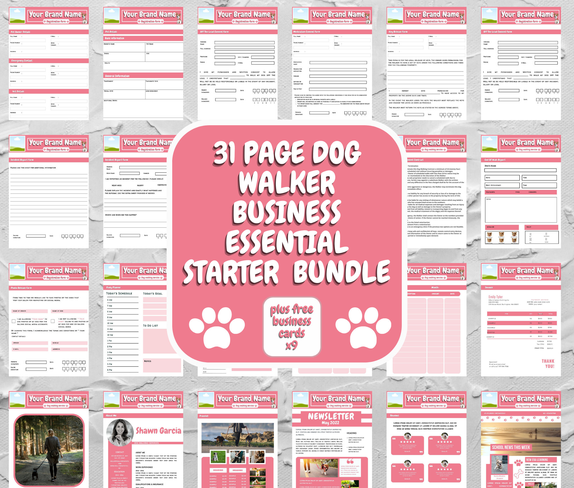 Dog Walking Business Forms. Dog Walker Business Forms. Dog Walking ...
