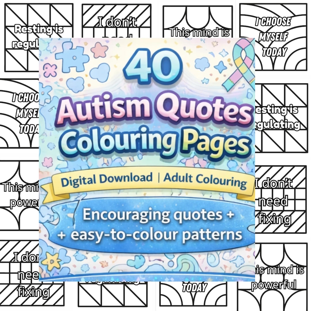 40 Autism Quotes Colouring Pages | Digital Download | Adult Colouring ...