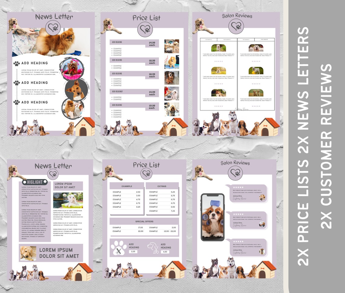 Dog Grooming Salon Welcome Pack. Dog Grooming Business Forms. Dog Salon ...