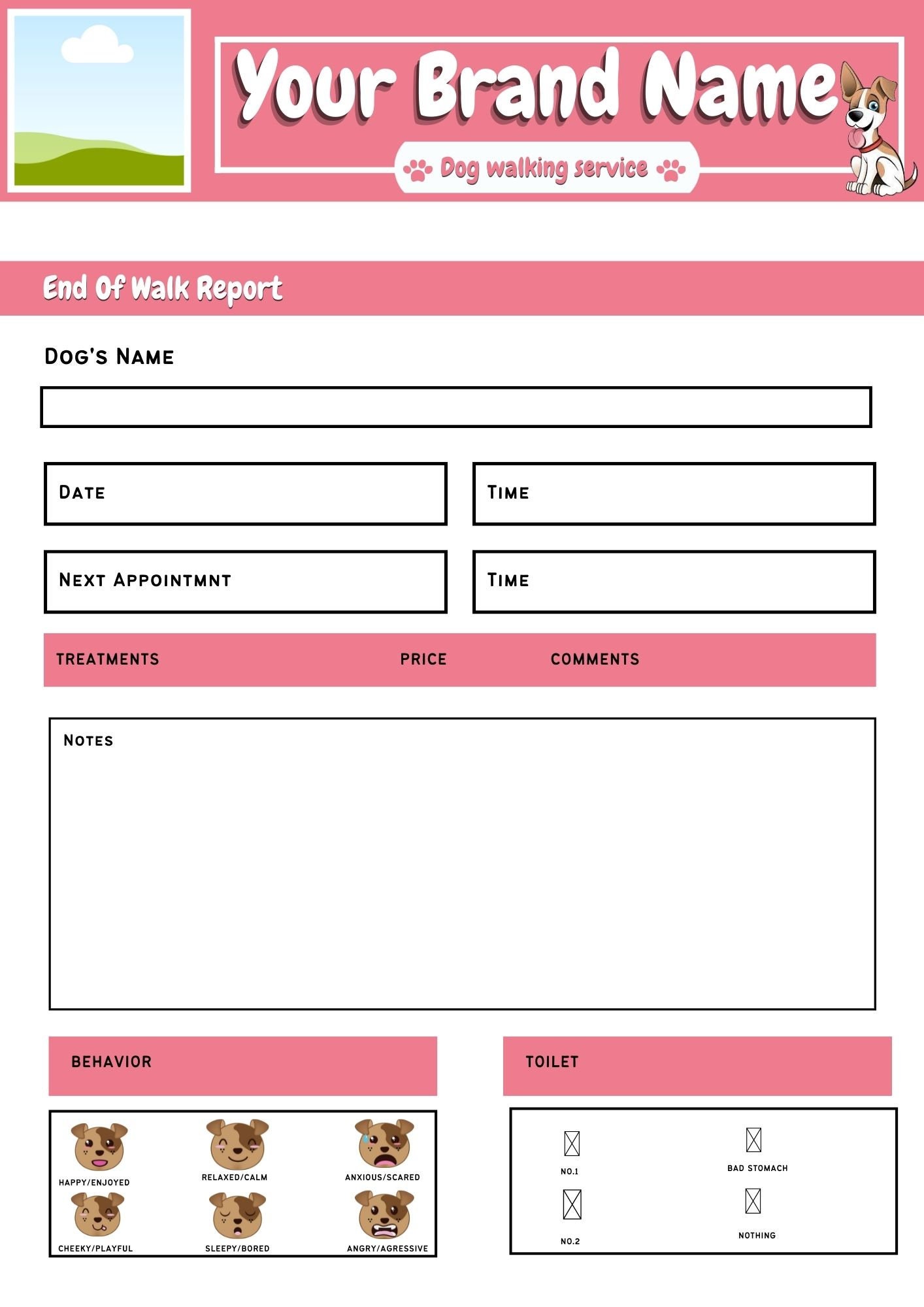 Dog Walking Business Forms. Dog Walker Business Forms. Dog - Etsy UK