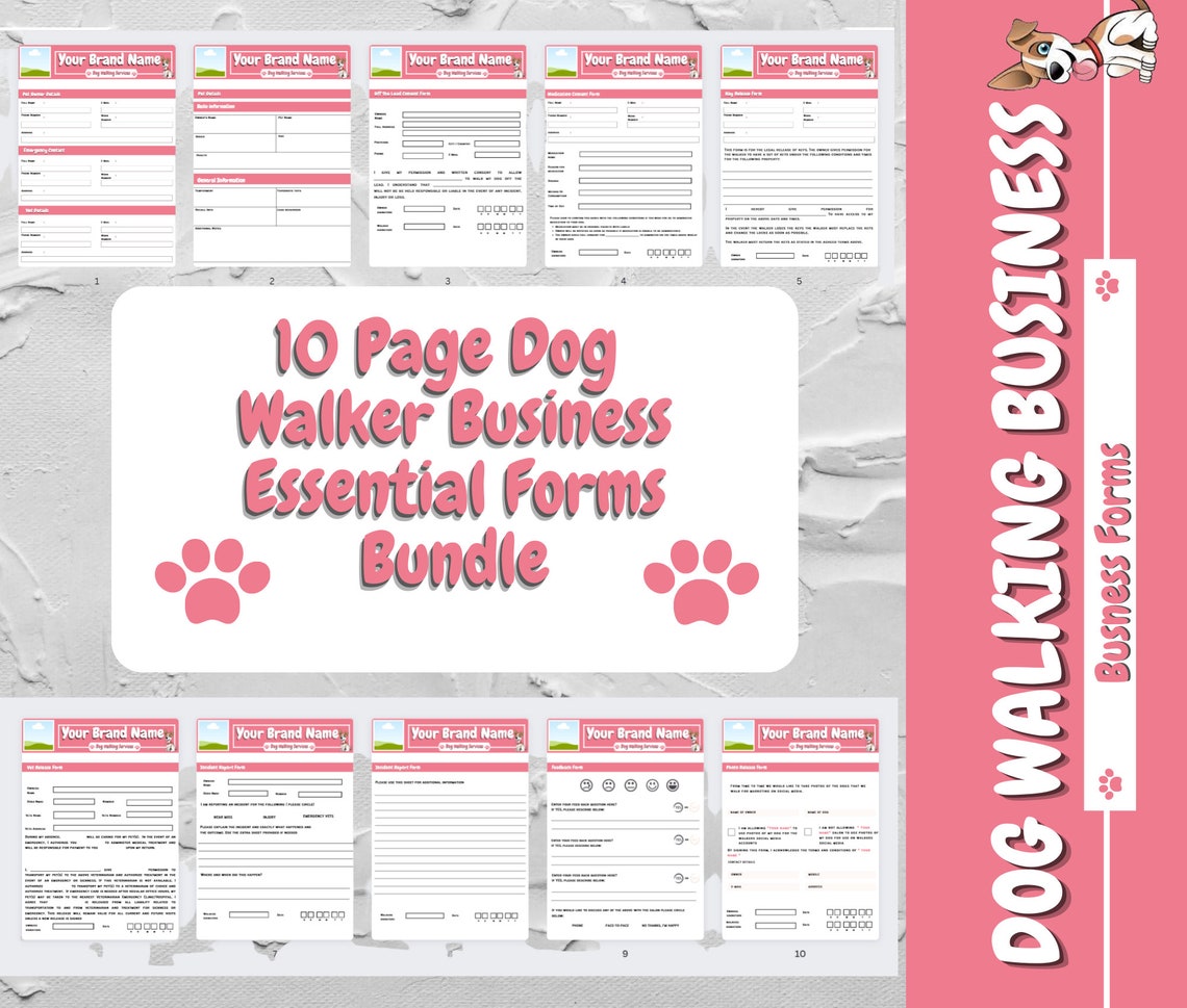 Dog Walking Business Forms. Dog Walker Business Forms. Dog Walking ...