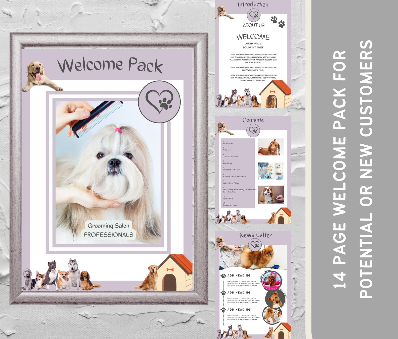 Dog Grooming Salon Welcome Pack. Dog Grooming Business Forms. Dog Salon ...