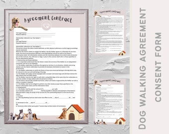 Dog Walking Consent Form Business Starter Kit | Dog Printable Template ...