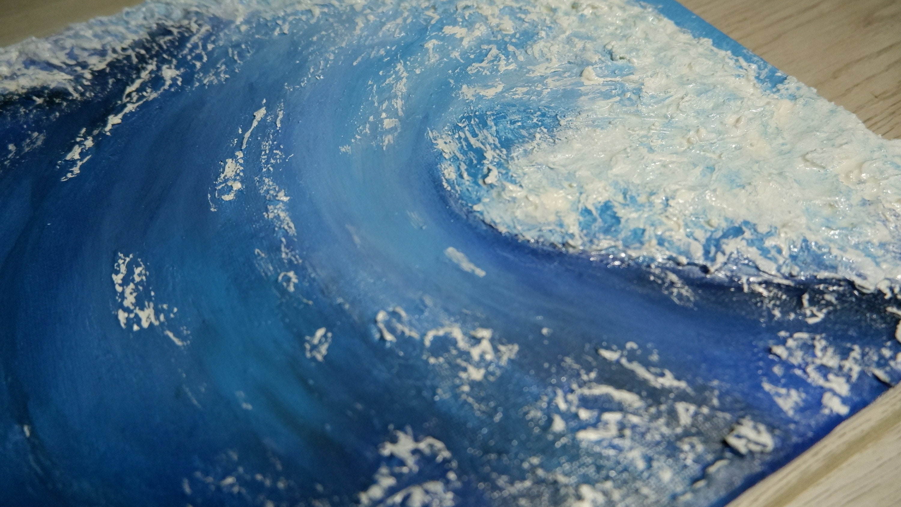 3D Ocean Waves Acrylic Painting - Etsy