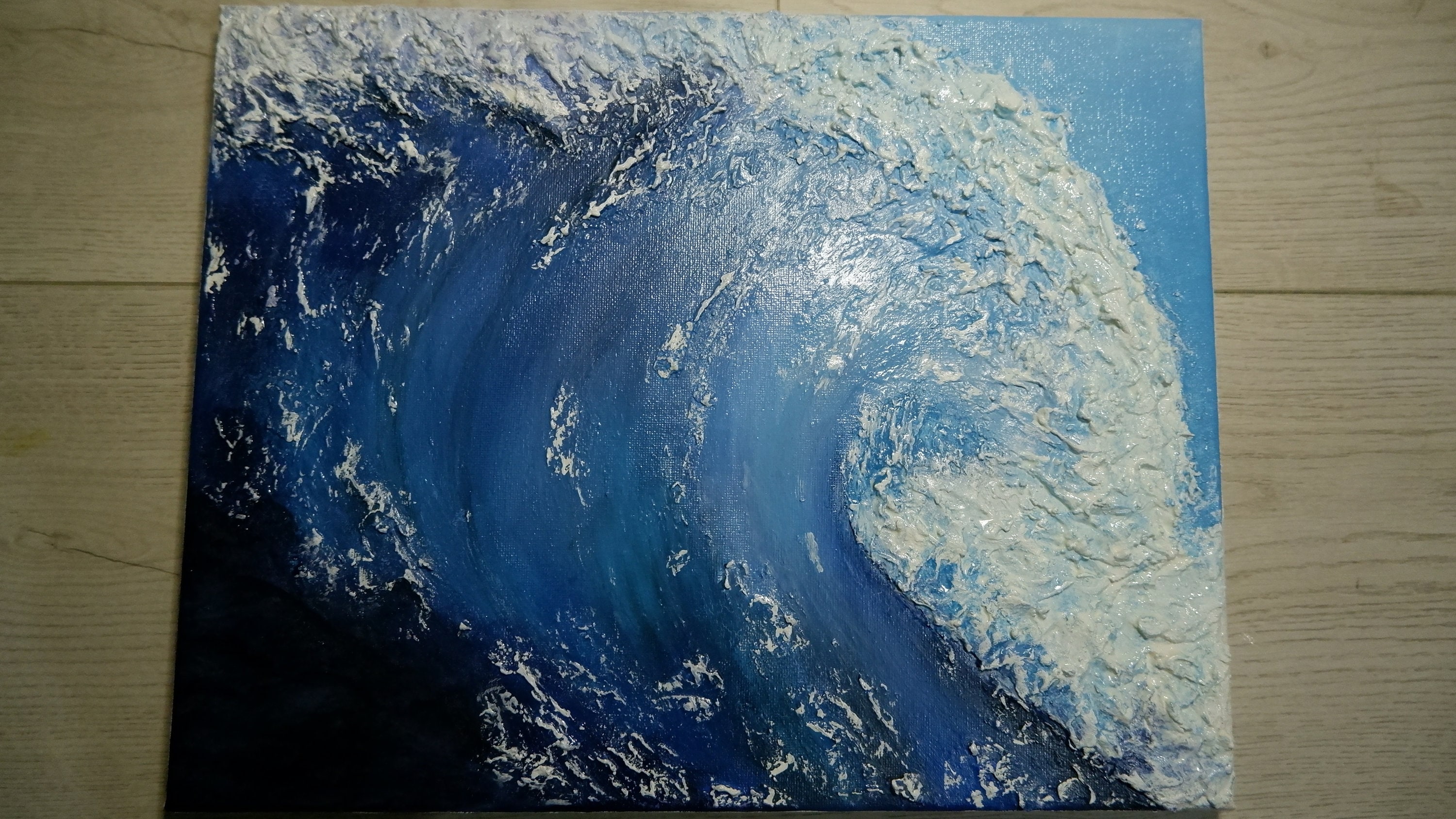 3D Ocean Waves Acrylic Painting - Etsy