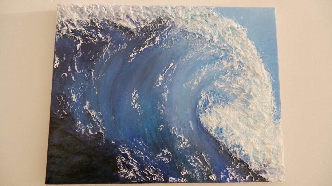 3D Ocean Waves Acrylic Painting - Etsy