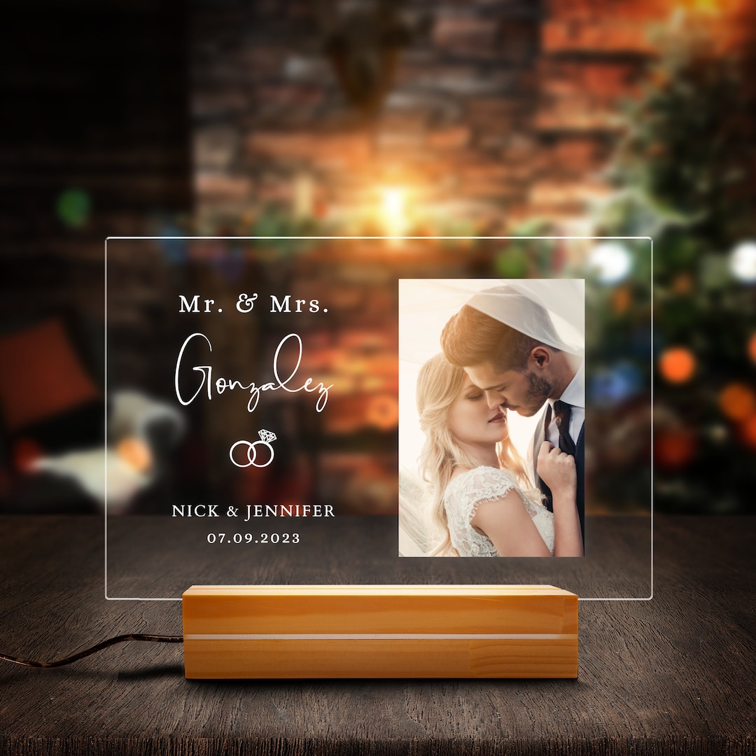 Personalized Wedding LED Light, Customized Wedding Night Light, Wedding ...