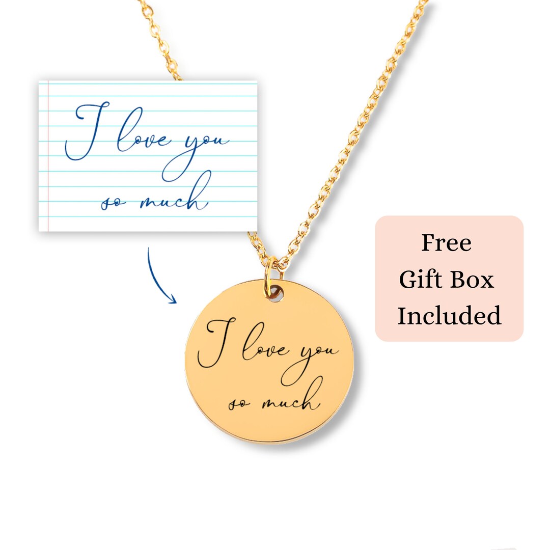 Personalized Your Handwritten Pendant Necklace, Custom Handwriting ...