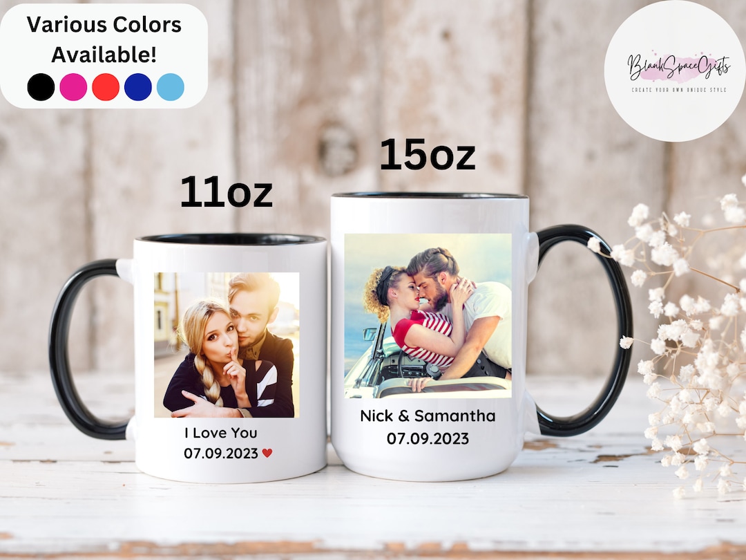 Personalized Accent Mug, Custom Photo Mug, Custom Text Mug, Customized ...