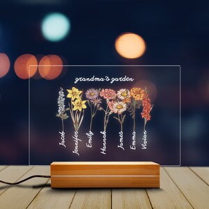 Personalized Grandma's Garden LED Light, Mothers Day Gift for Grandma ...