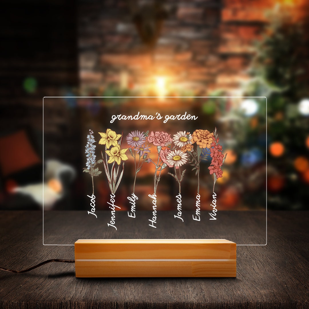 Personalized Grandma's Garden LED Light, Mothers Day Gift for Grandma ...