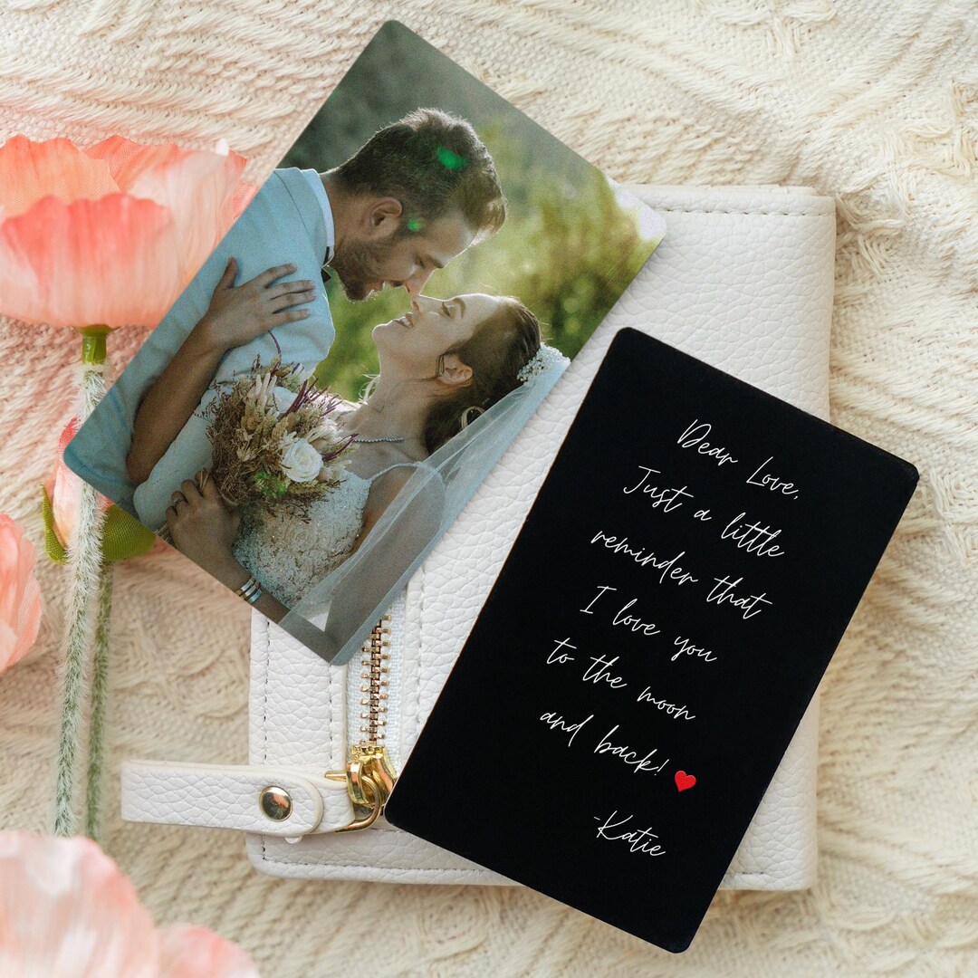 Personalized Photo Metal Wallet Insert Card, Laser Engraved Metal Card ...