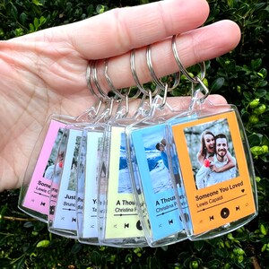 Personalized Music Keychain, Custom Music Keychain With Photo, Favorite ...