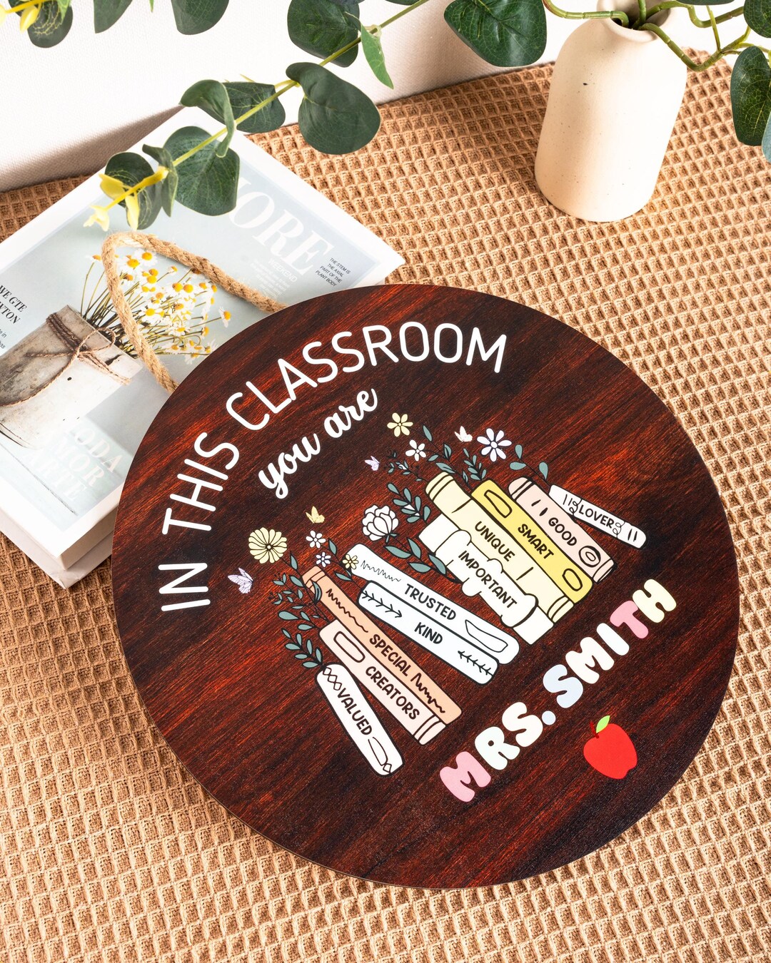Personalized Teacher Name Door Sign in This Classroom You Are Wooden ...