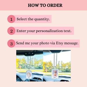 Personalized Photo Car Ornament, Custom Car Hanging, Customized Car ...