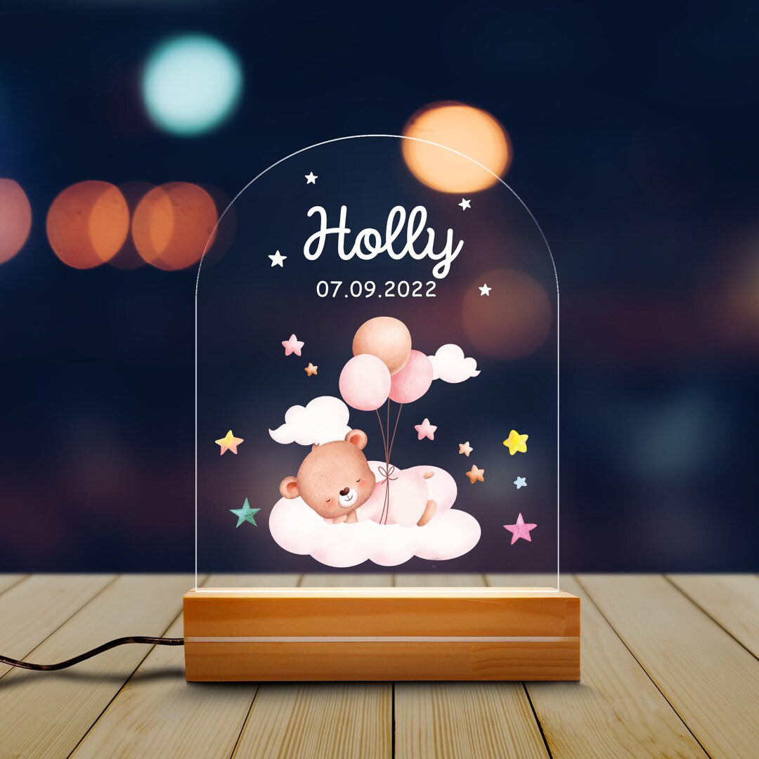 Personalized Night Light for Kids Kids Bedroom Decor Nursey - Etsy