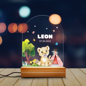 Personalized Safari Night Light, Rainbow Night Lamp, Nursery Night ...
