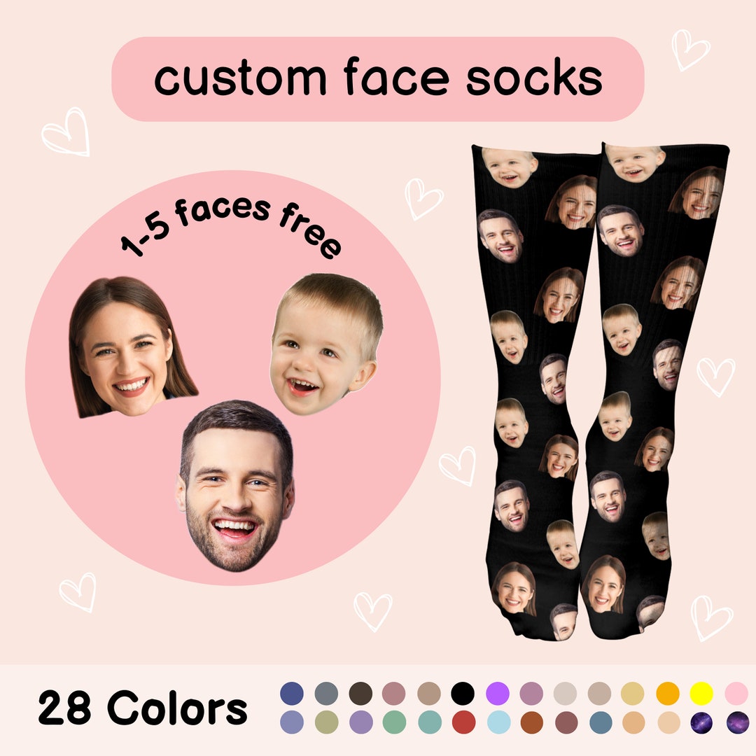 Personalized Face Socks, Custom Sock With Text, Funny Faces on Sock ...