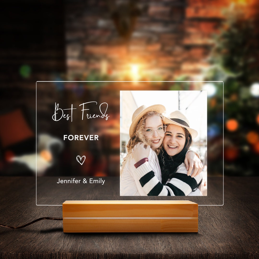 Custom Best Friend Gift, Personalized Plaque LED Light for Her, Best ...