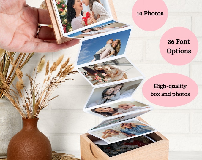 Personalized Pull Out Photo Box, Mother's Day Gift, Gift for Mom, Gift ...