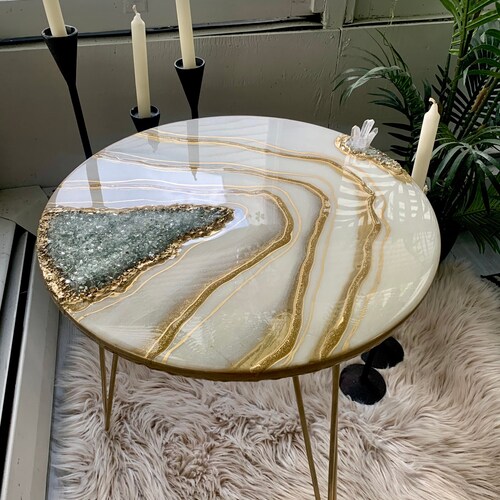 Resin Table Woodland Creek Handmade Table Resinart | Etsy