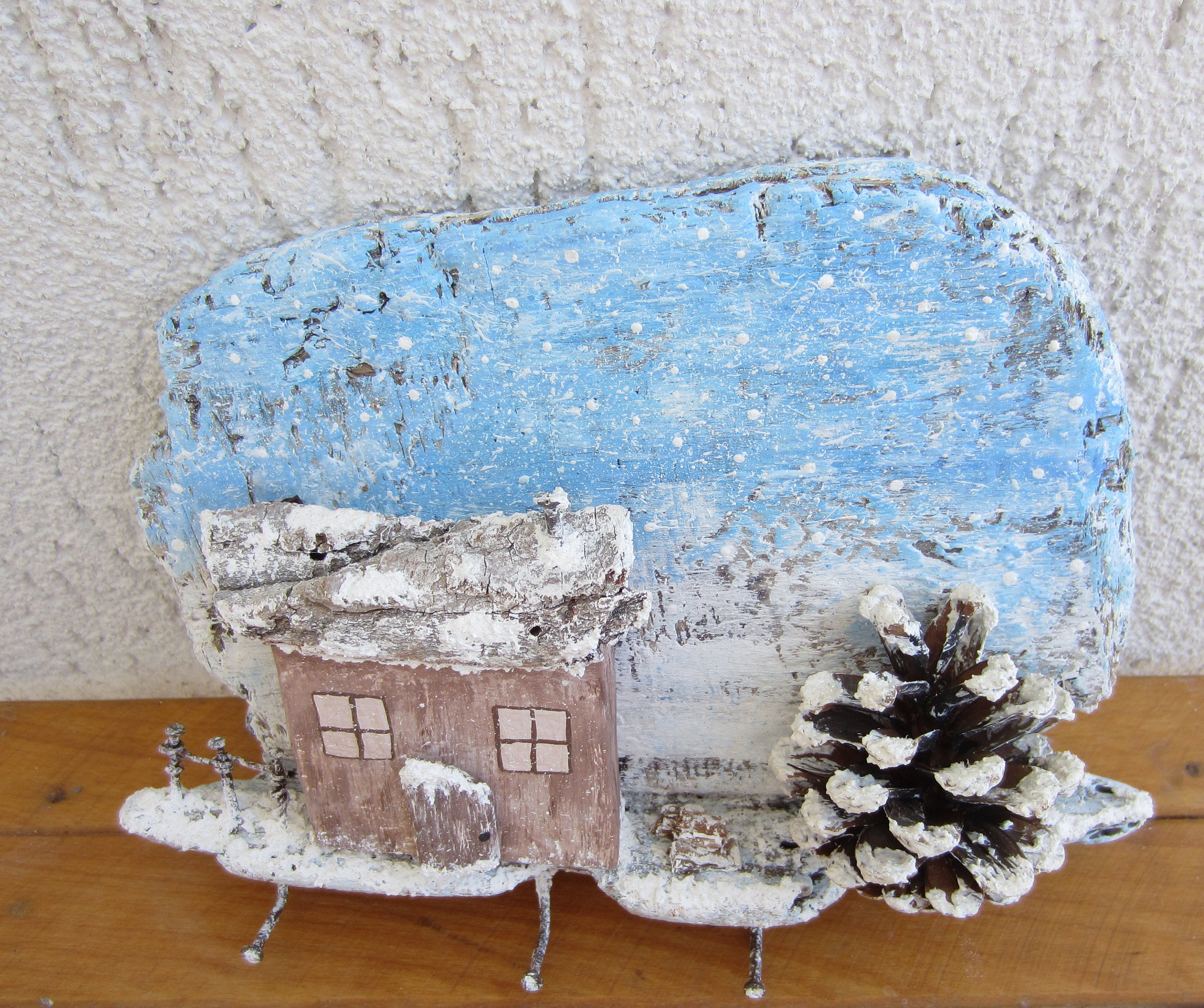 Christmas House Key Rack, Driftwood Winter House Key Holder, Winter ...
