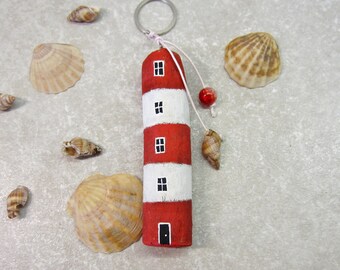 Wooden Lighthouse Keychain - Etsy