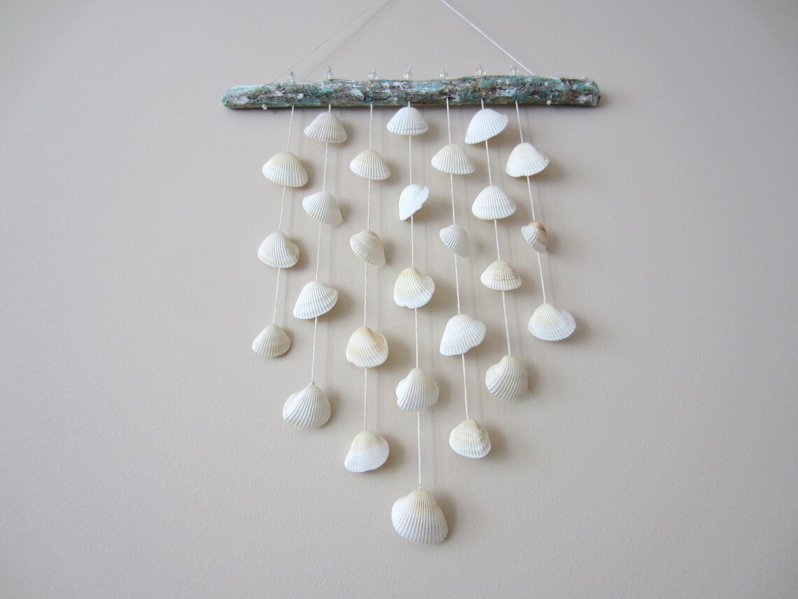 Driftwood Shell Wind Chime Coastal Wall Decor Natural Wall - Etsy