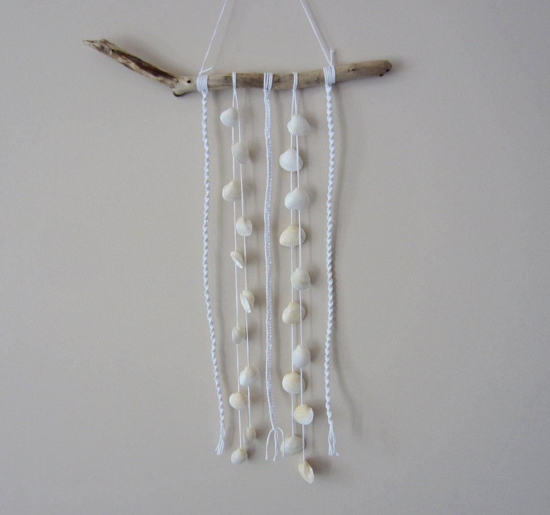 Macrame Wall Decor, Macrame and Seashells Wall Hanging, Driftwood and ...