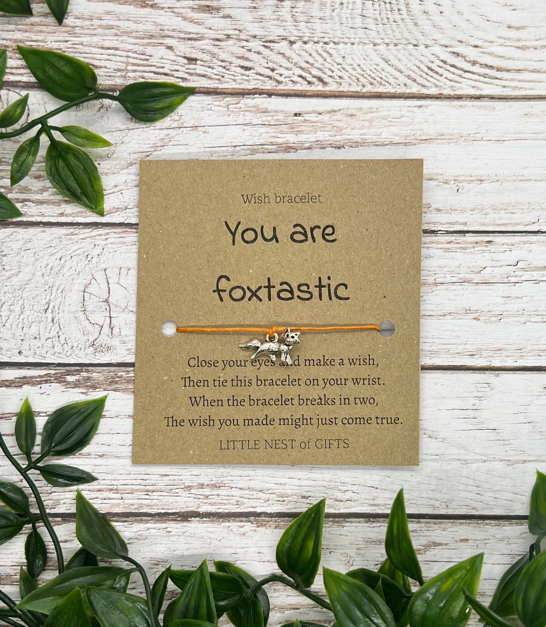 Fox Wish Bracelet Personalised Wish Bracelet Fox Present - Etsy