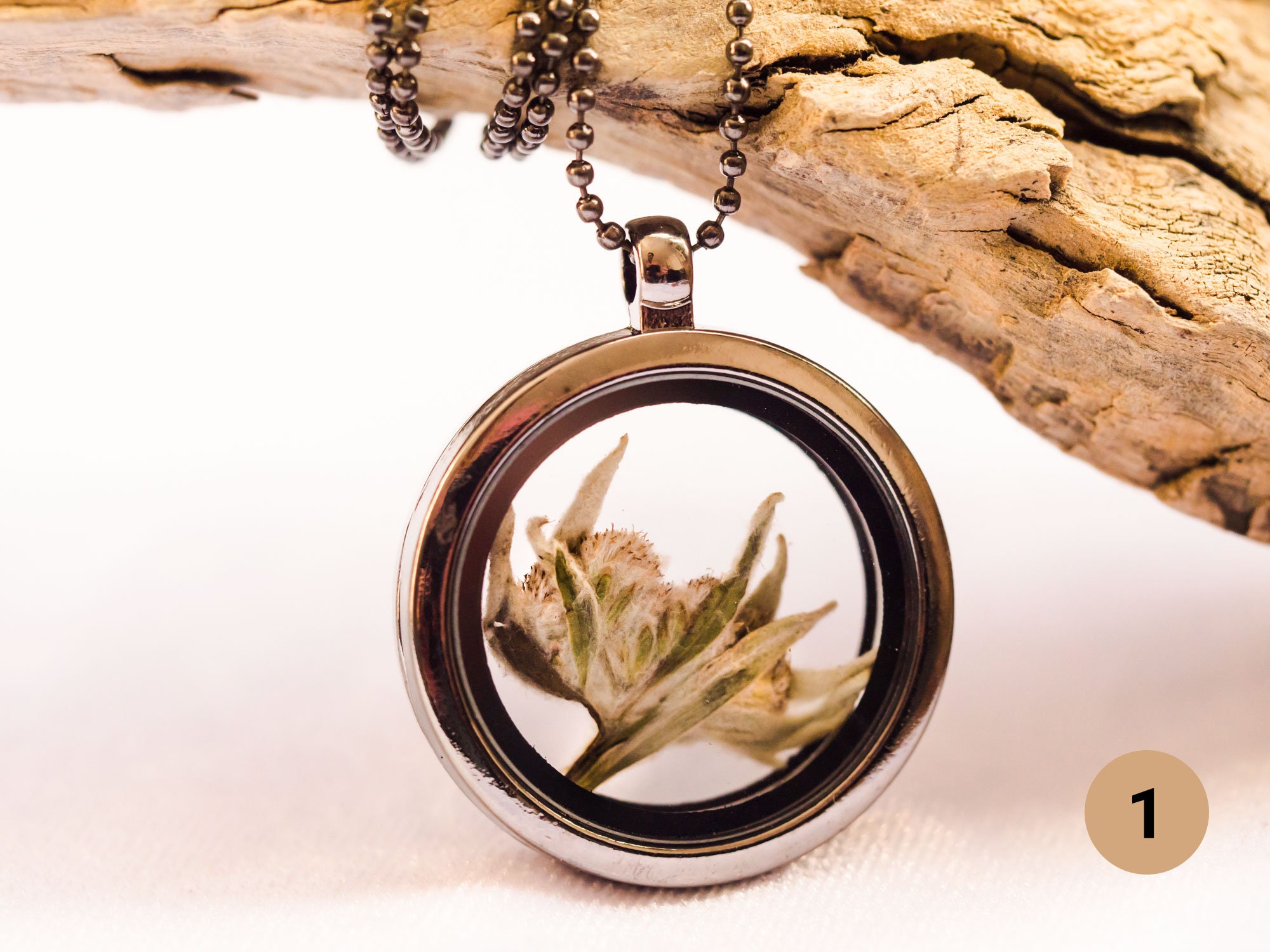 Locket With Real Pressed Edelweiss Flower, Dried Edelweiss Locket - Etsy