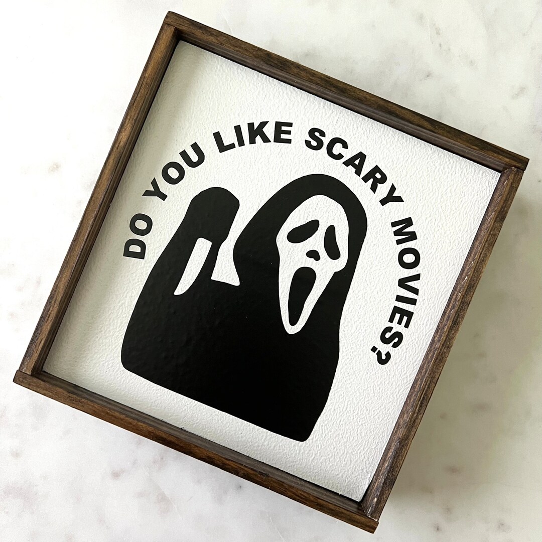 Scream Ghost Face Halloween Sign, Coffee Bar Decor, Tiered Tray Sign ...