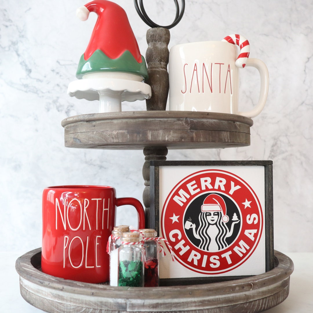 Merry Christmas, Coffee Bar Decor, Tiered Tray Sign, Fall, Farmhouse ...