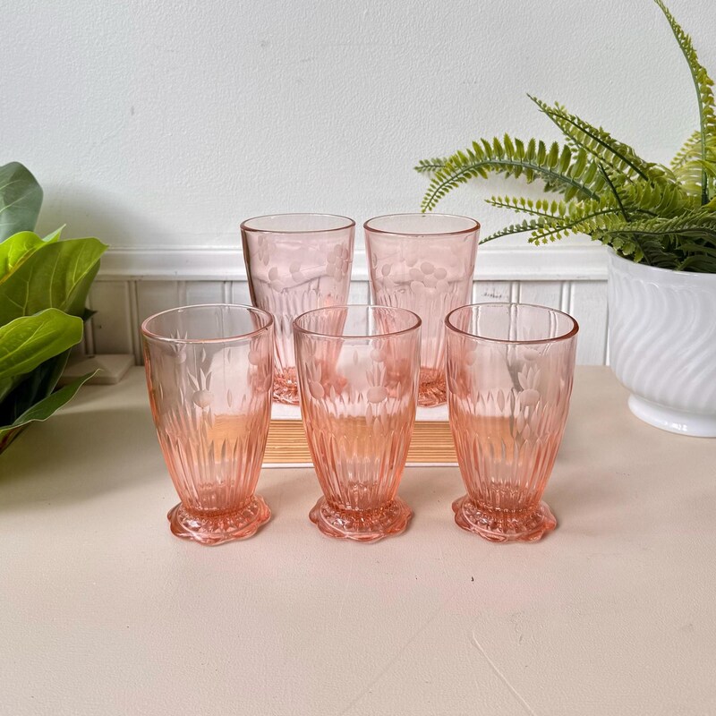 Antique Pink Glass - Etsy