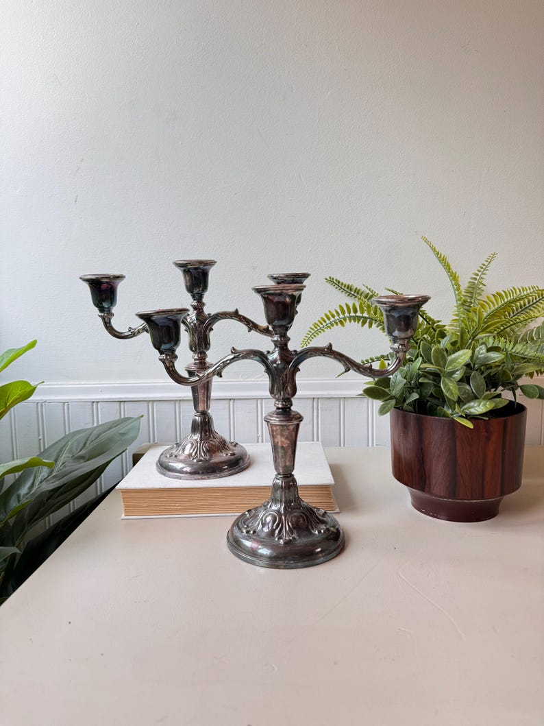 Antique 1920s Birks Regency Plate E.P. on Copper 1505 Three Flame ...