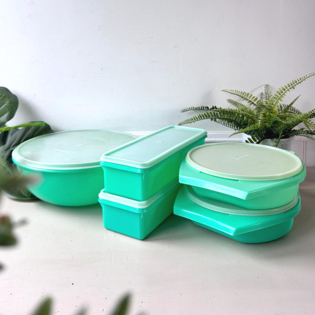 Vintage 1960s Tupperware Turquoise Storage Container Set of 10, MCM Mid ...